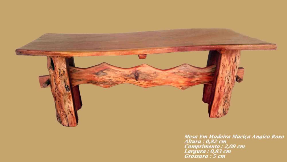 Mesa Em Madeira Maciça Angico Vermelho 01