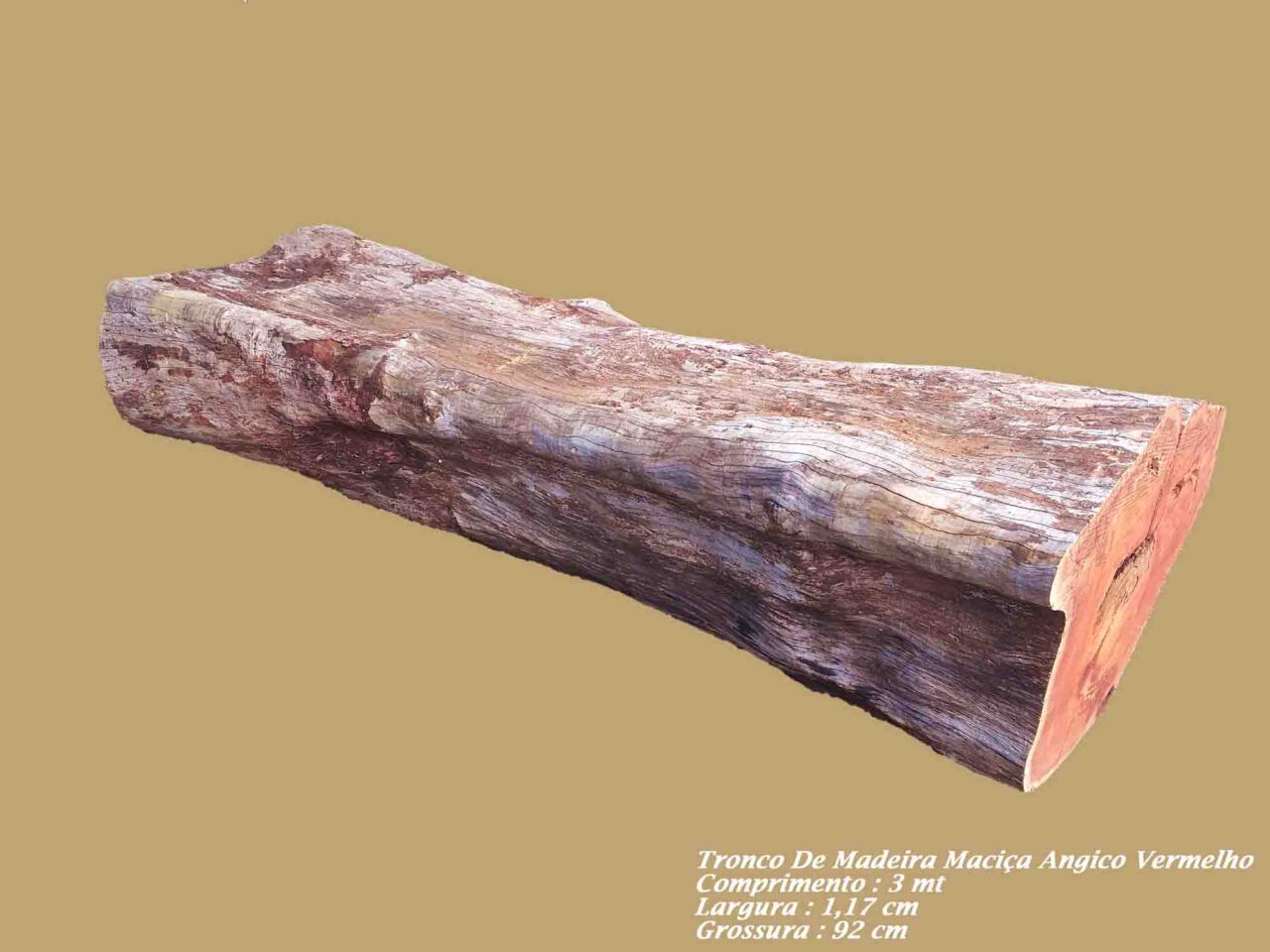 Tronco Em Madeira Maciça Angico Vermelho 01